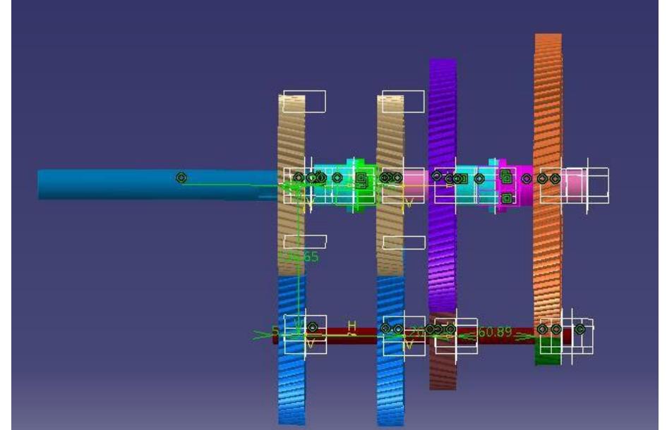 45 deg. lower the helix angle, lesser the end thrust on the