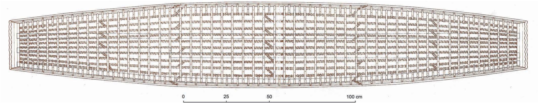 The ljubljana (lipe) sewn boat; drawing of the model in the