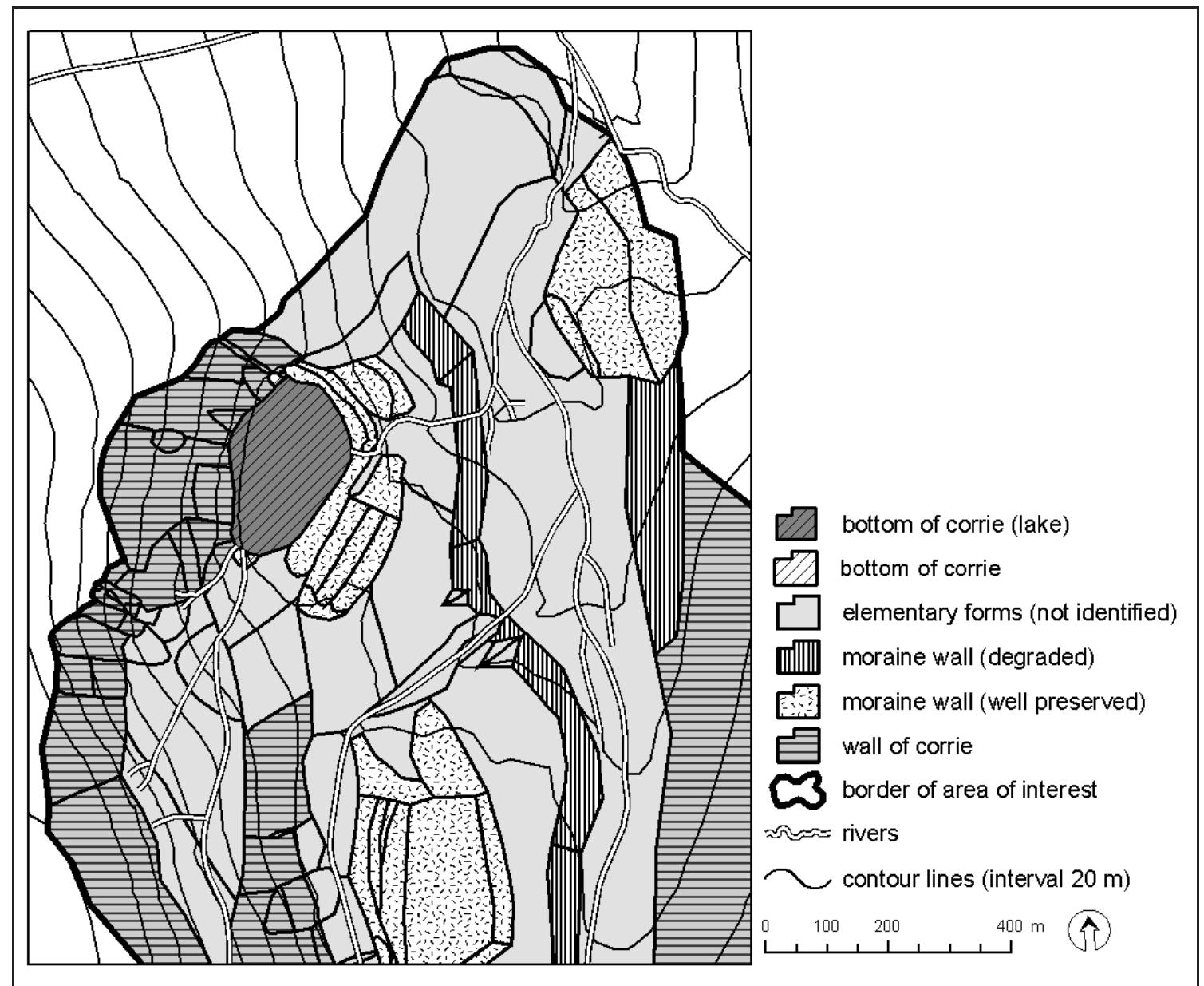 primary geomorphological map of the glacial