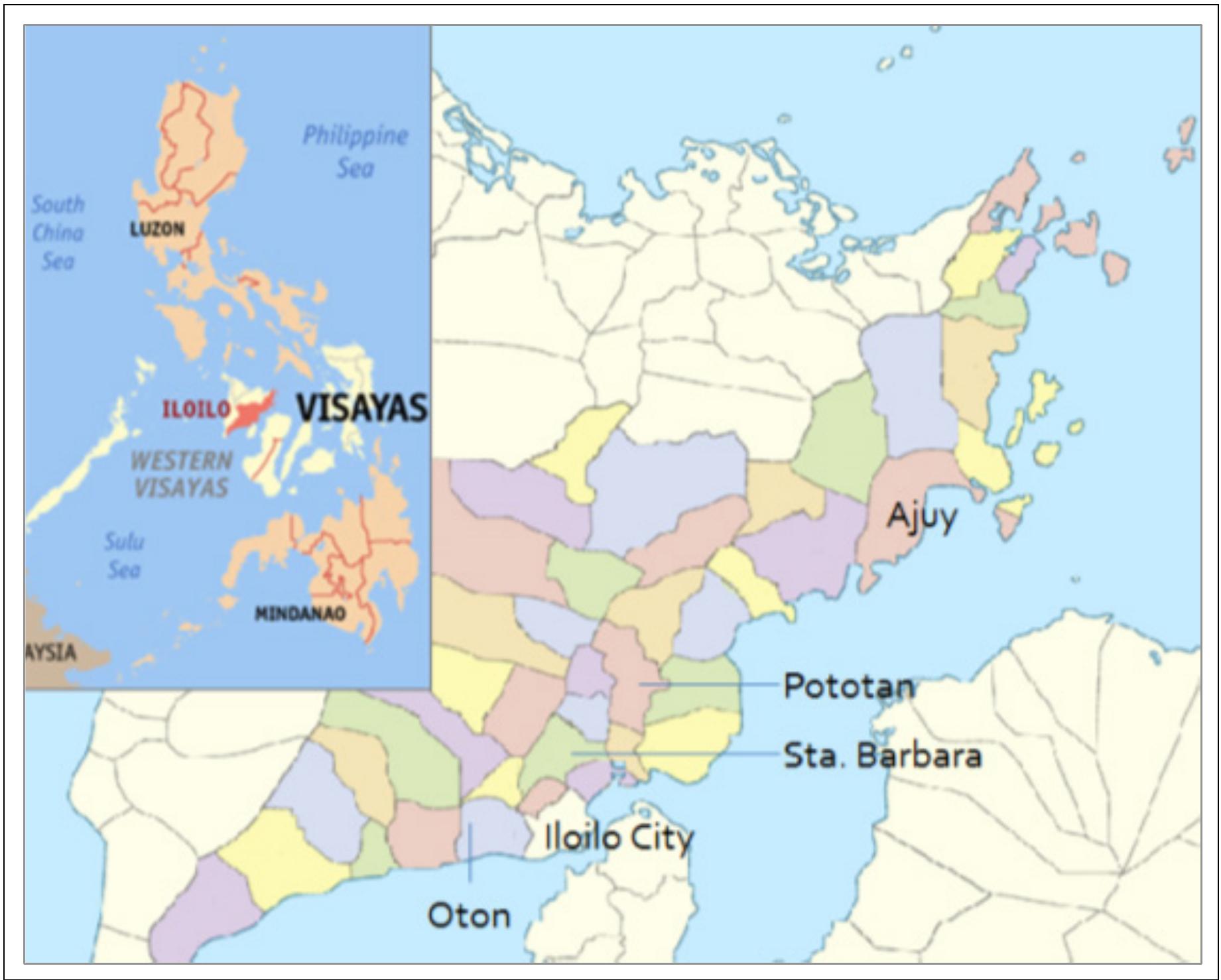 Administrative map of the philippines and iloilo province