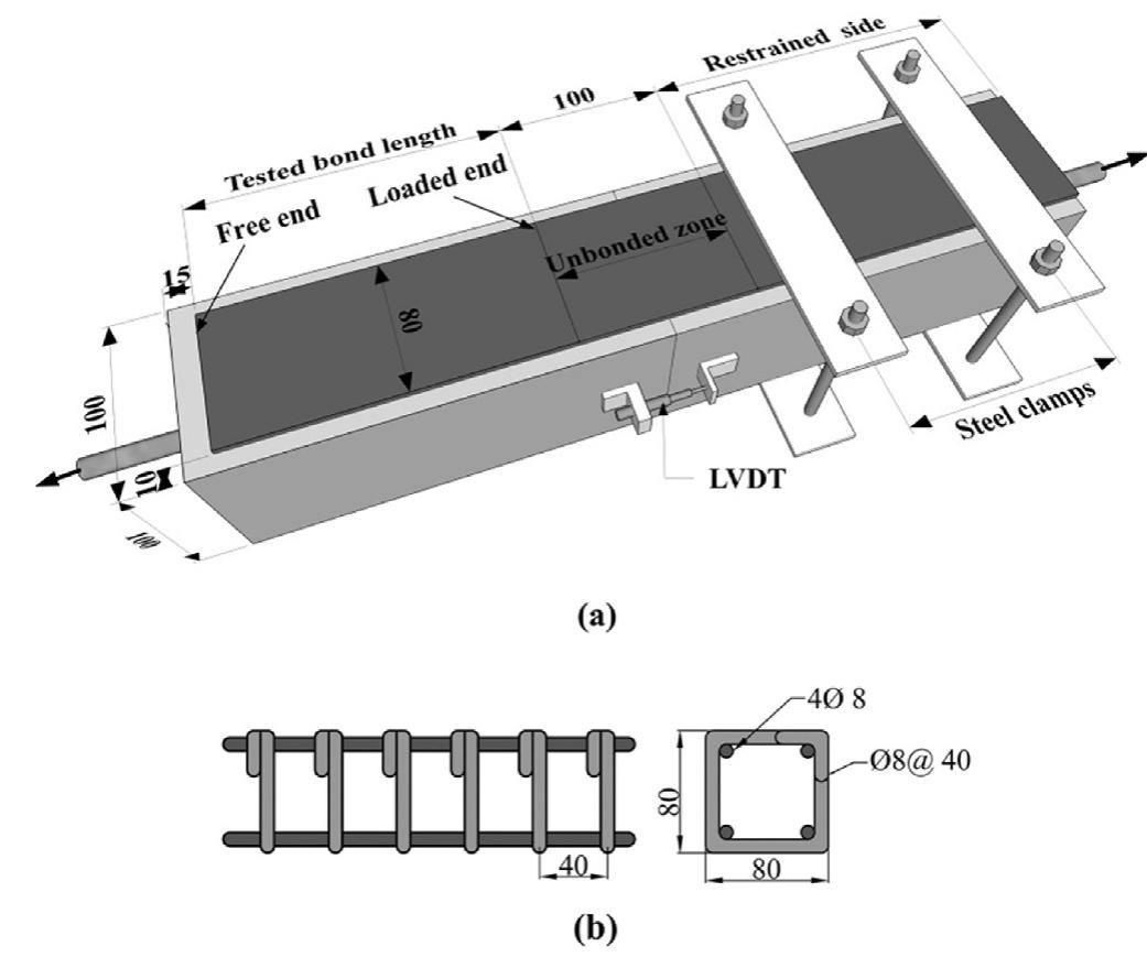Specimen details (dimensions in mm). the rc prisms were cast