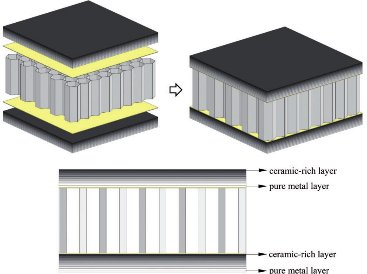 Schematic representation for construction of the sandwich