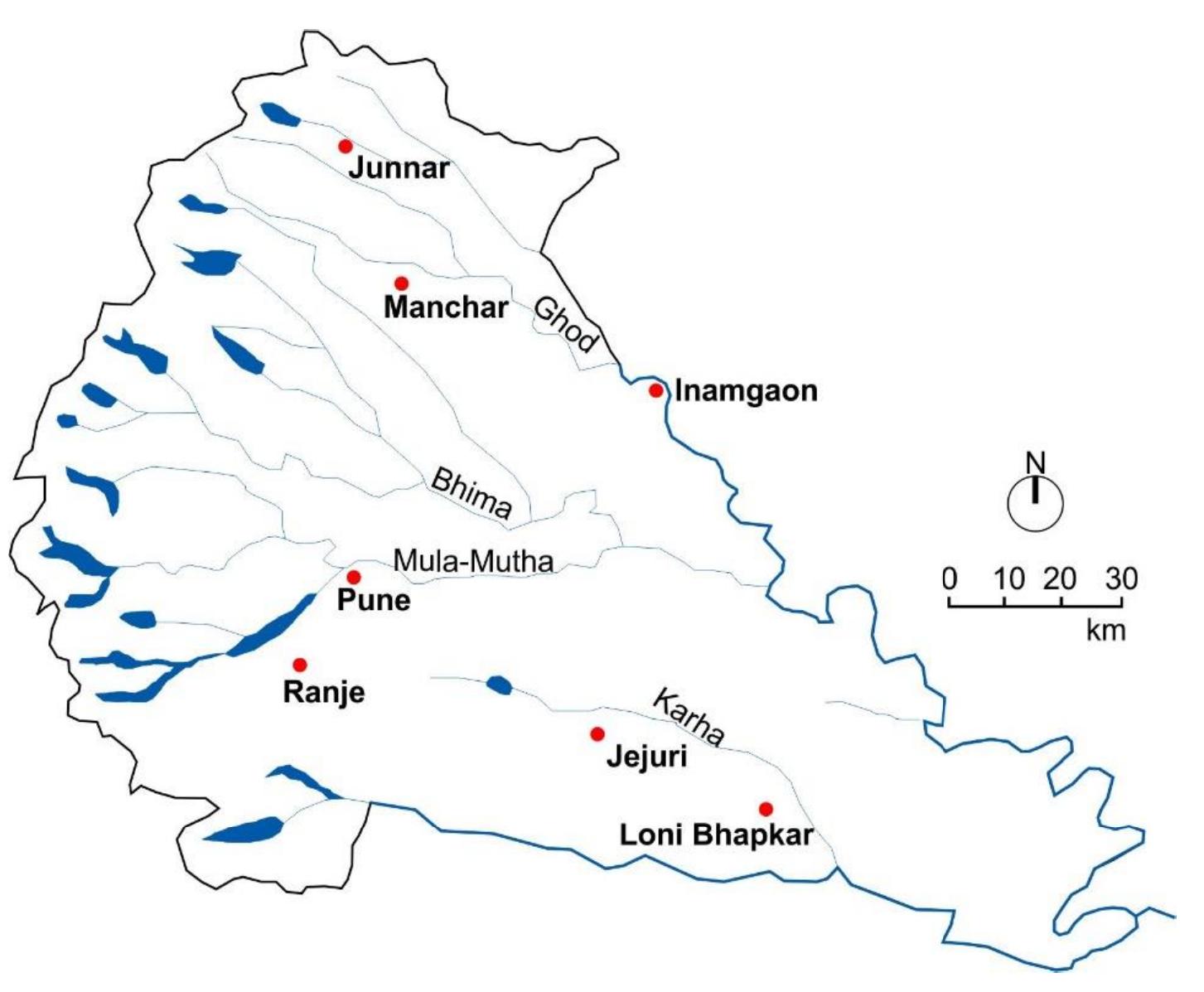 7: map of pune district showing the location of selected