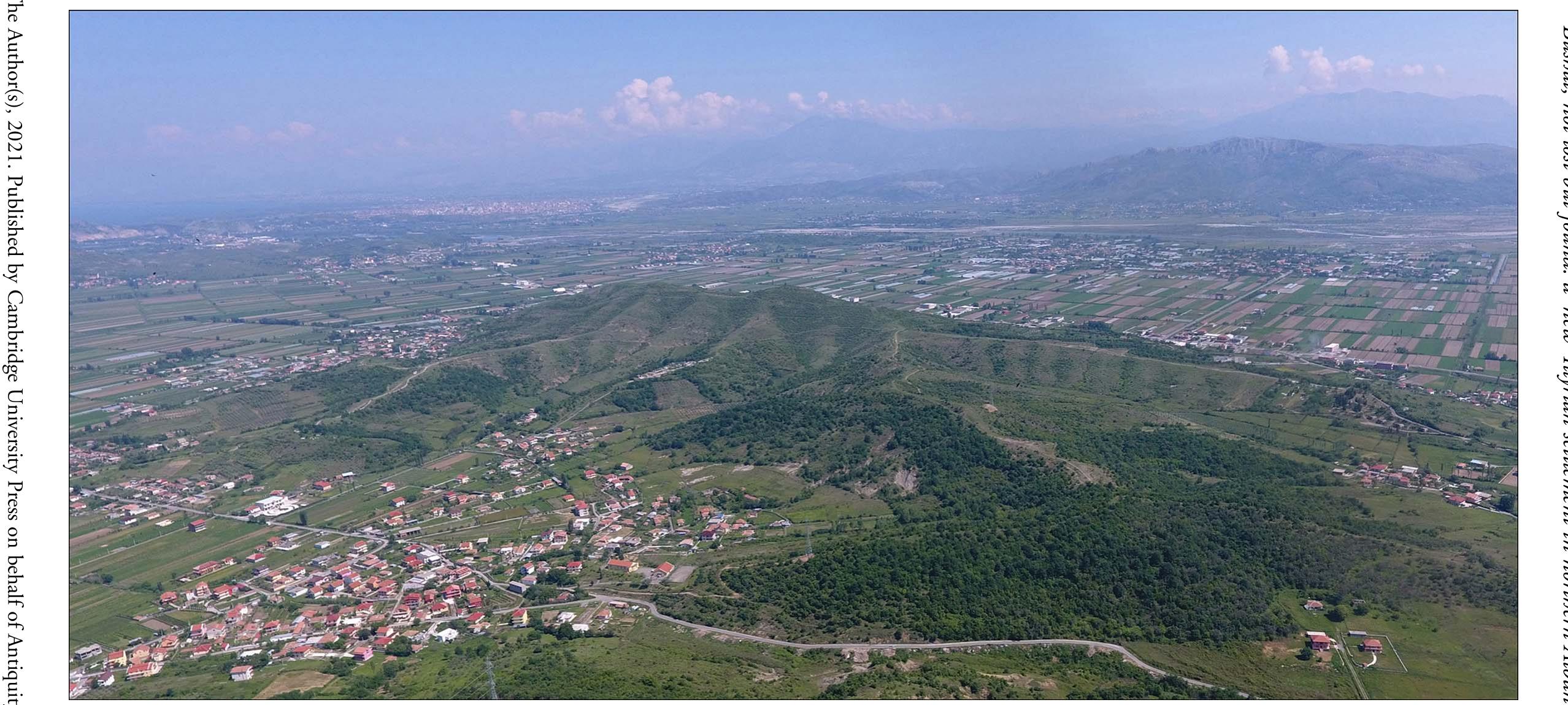 The hill-chain of bushat viewed from the west, beyond is the