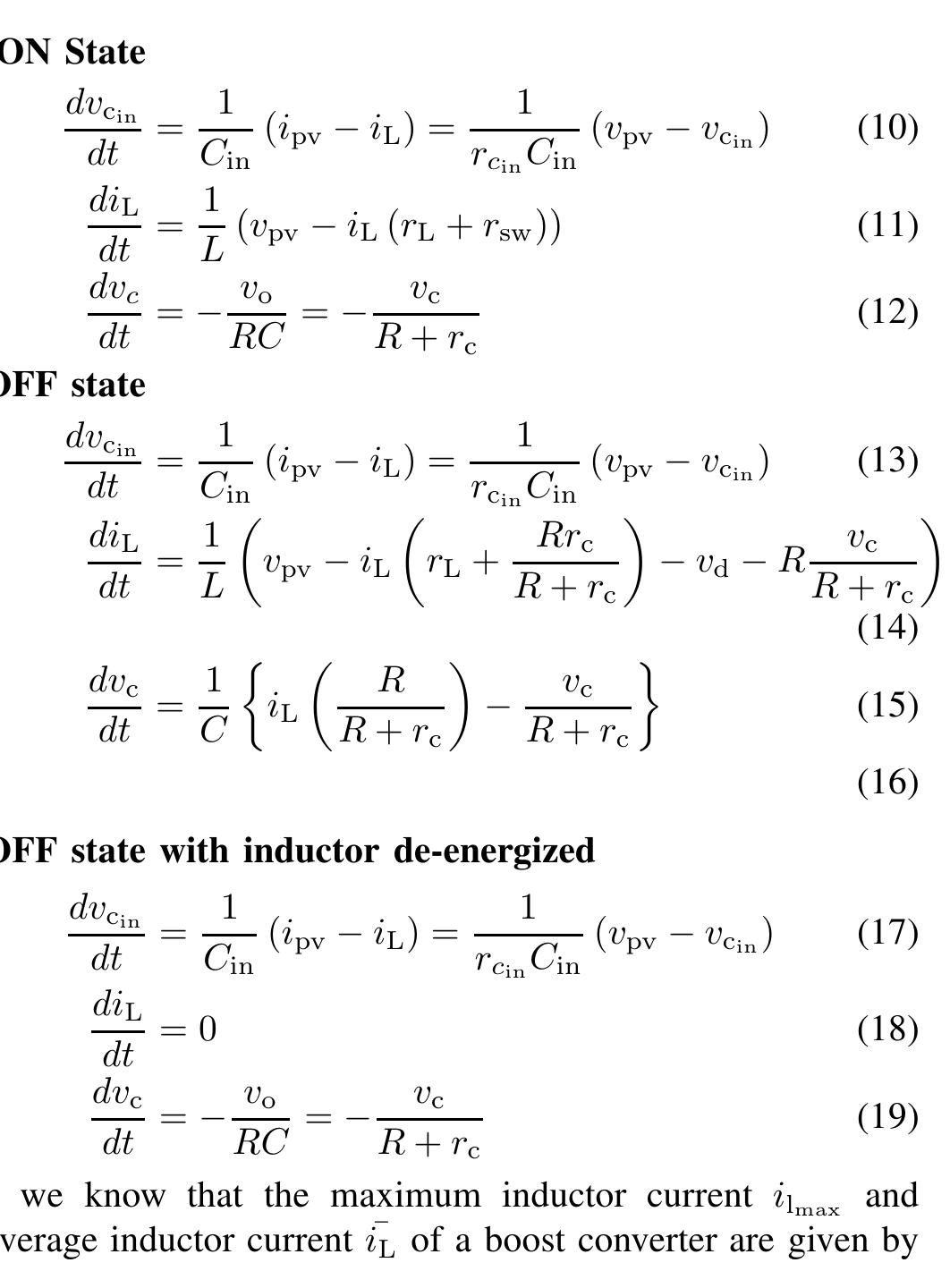 Figure 4 - Small Signal Model for PV Fed Boost Converter in