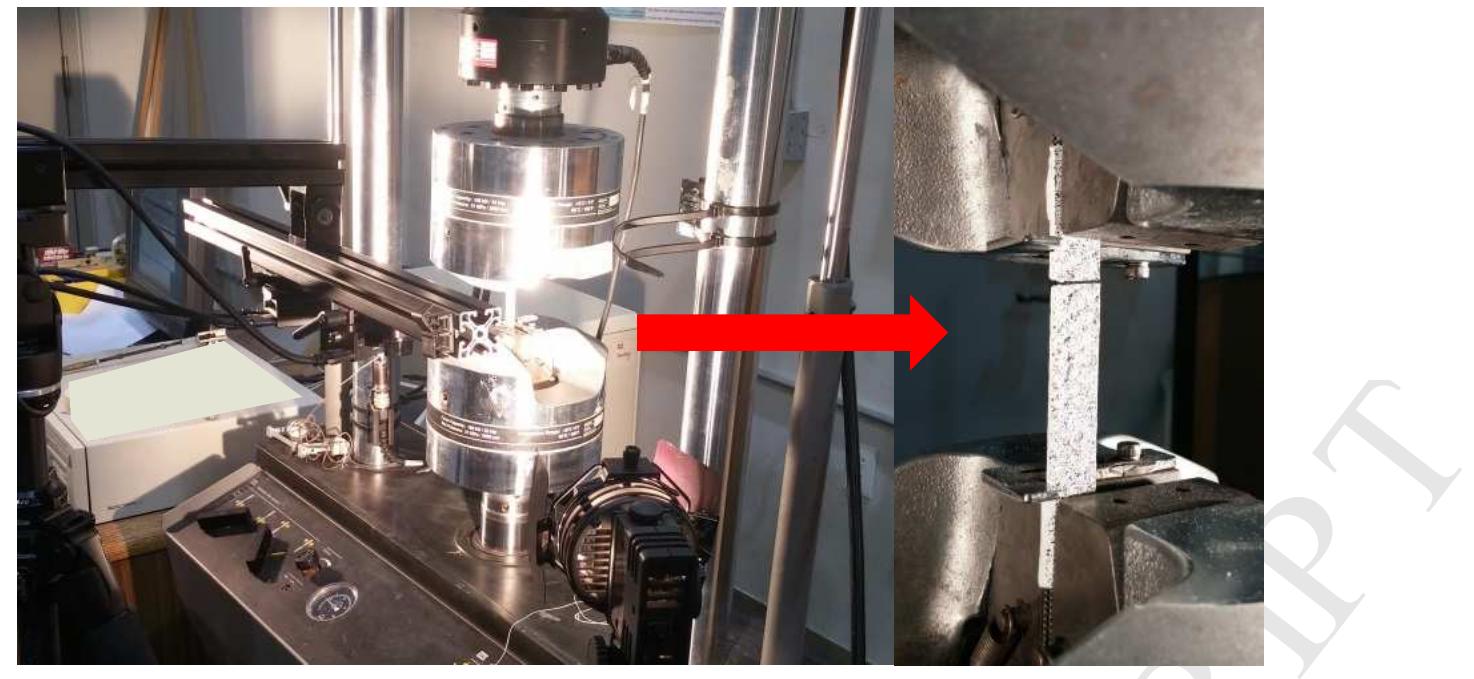 Left Testing Set Up For Dic And Tensile Testing Of