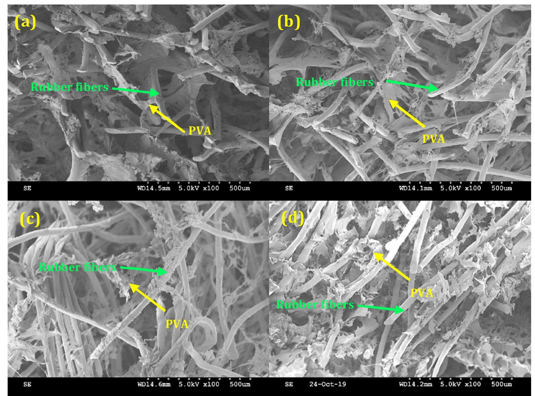 The microscopic structure of the recycled rubber aerogel at