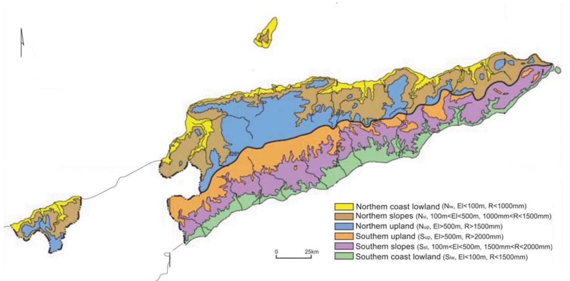 ‘ig. 3 - the agro-climatic zones of timor-leste. colour