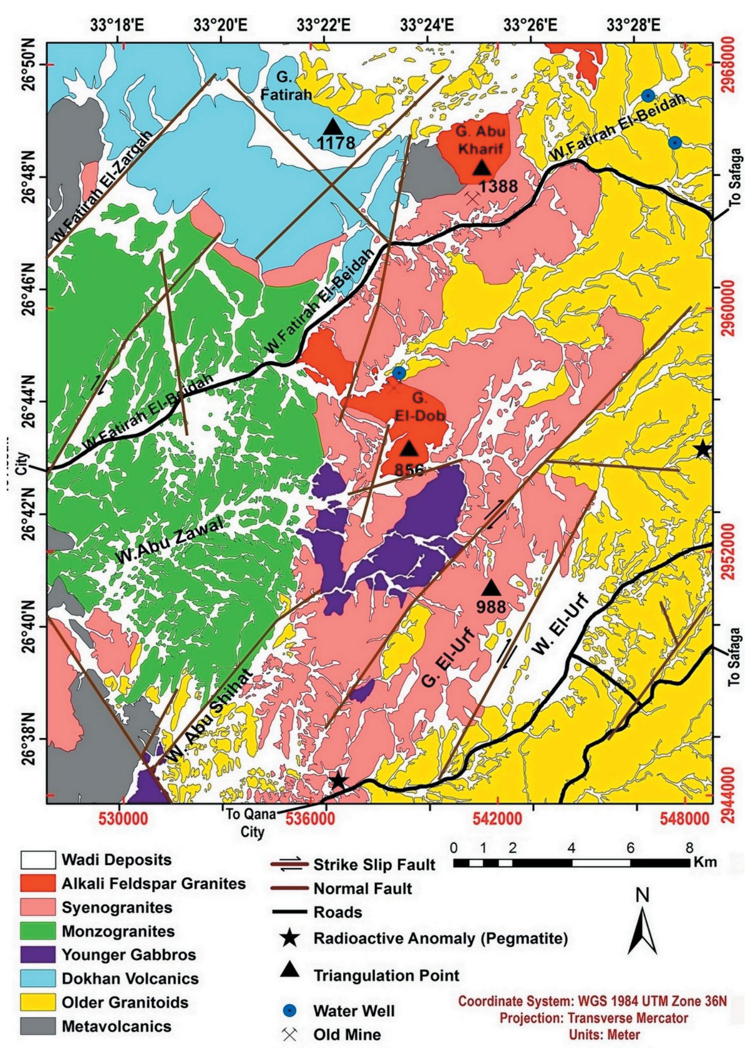 Detailed geological map of w. fatirah area based on remote