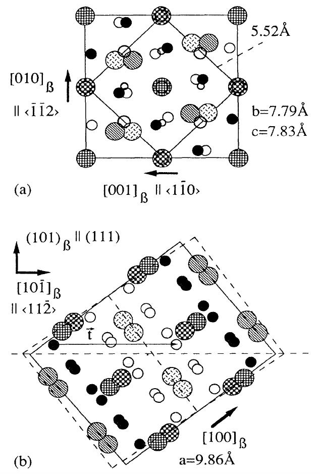 Schematic drawing of the b-fesi, unit cell: (a) (100)