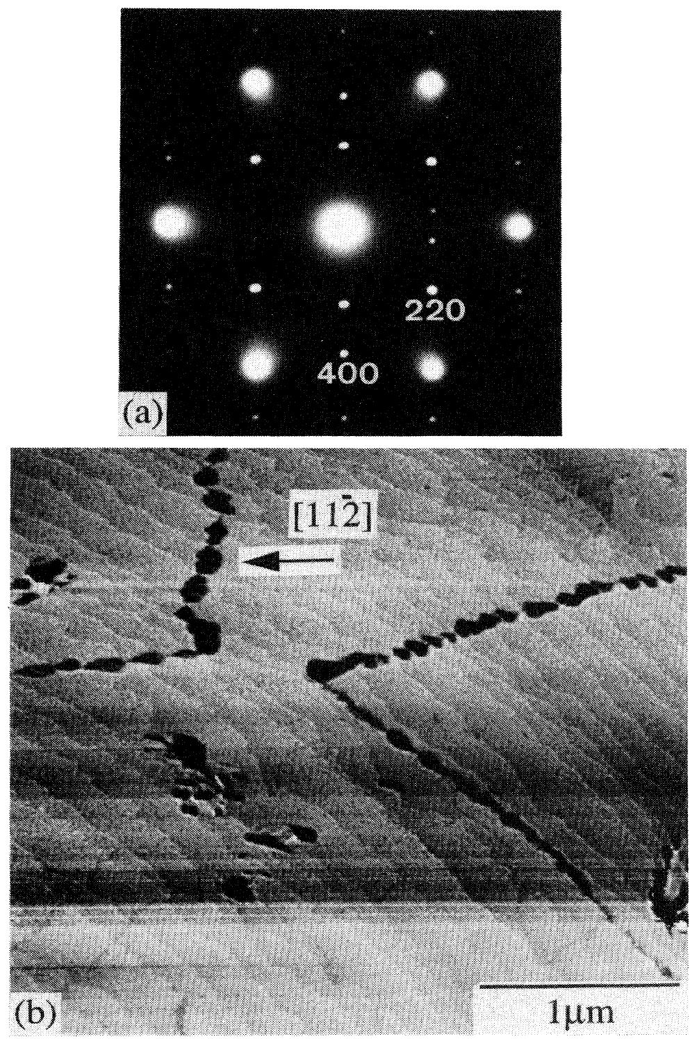 (a) selected-area plan-view tem diffraction pattern of