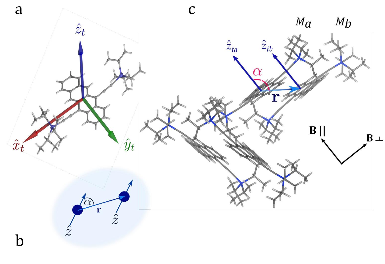 1: a triplet exciton principle axes shown on a single