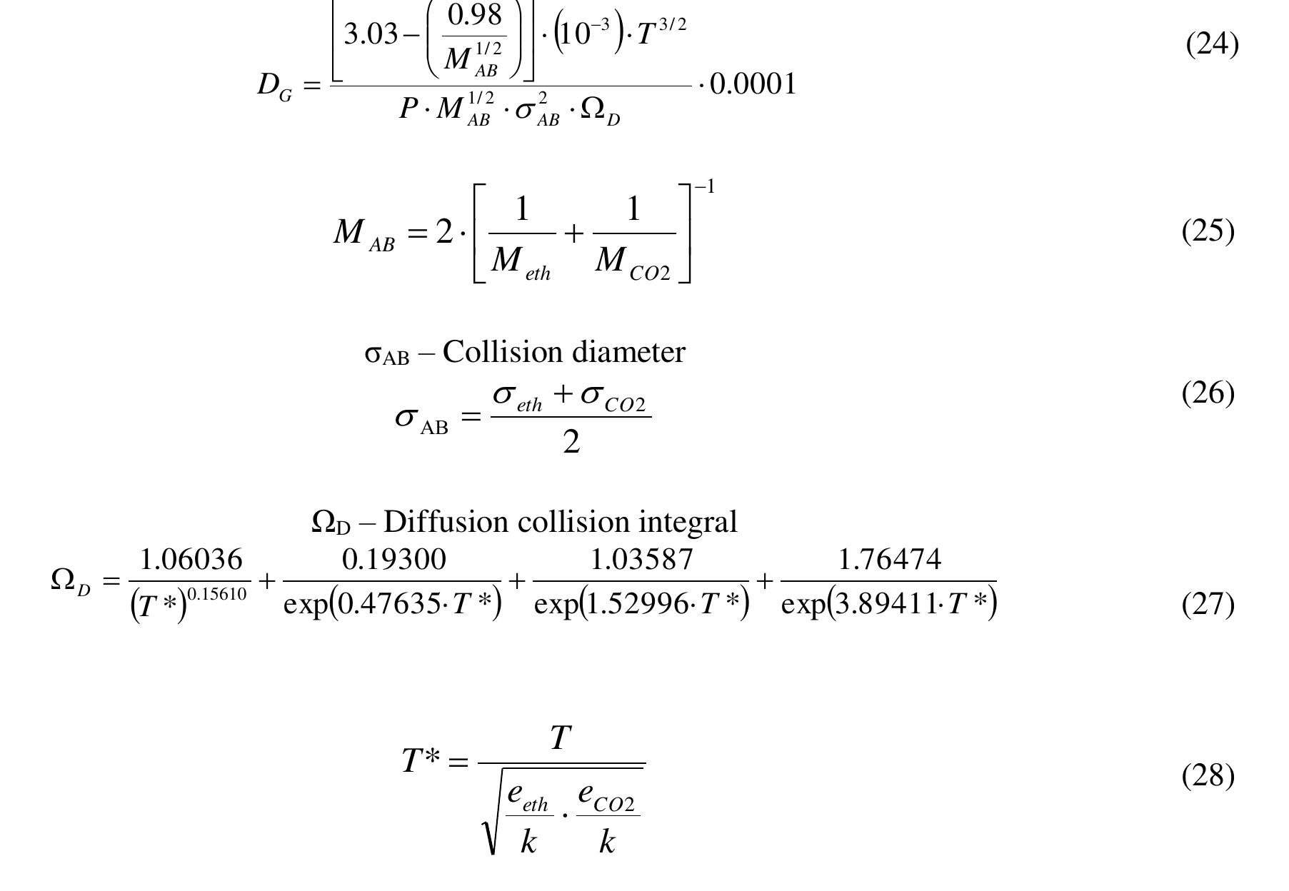 Gas-phase diffusion coefficient: the theory describing