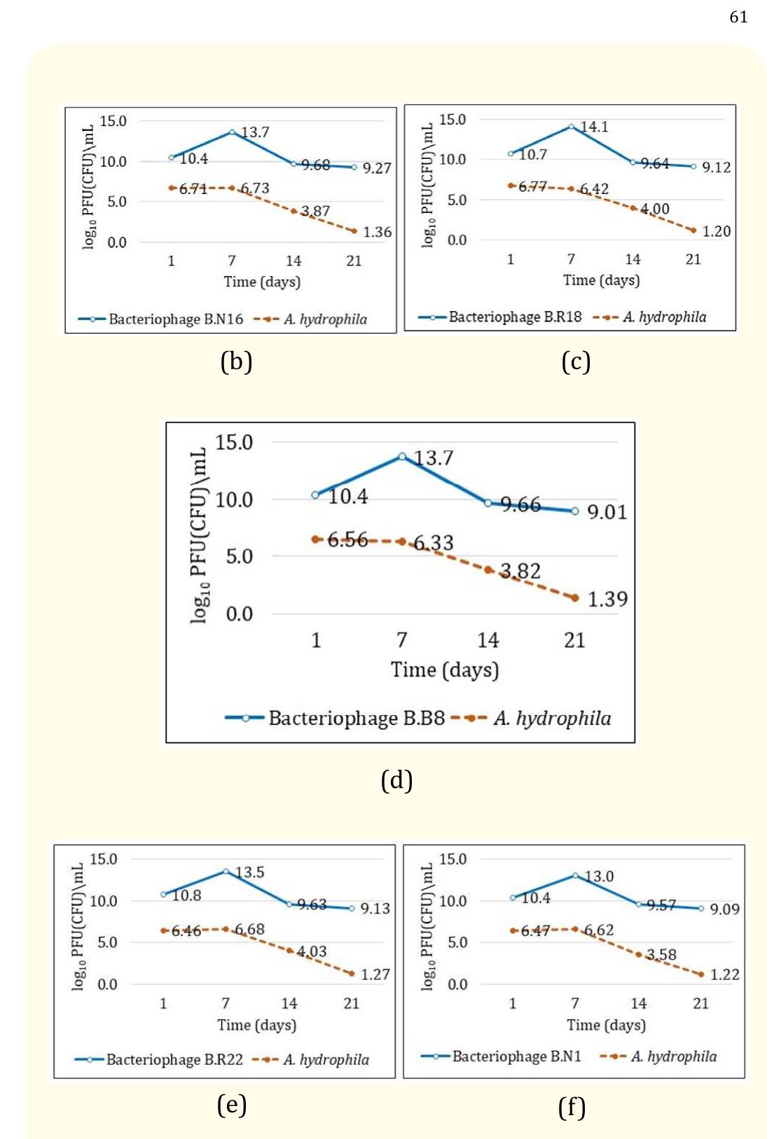 Bacteria and bacteriophage density in river water over