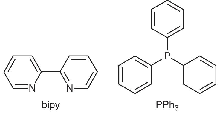 Molecular structures of bipy and pph3.