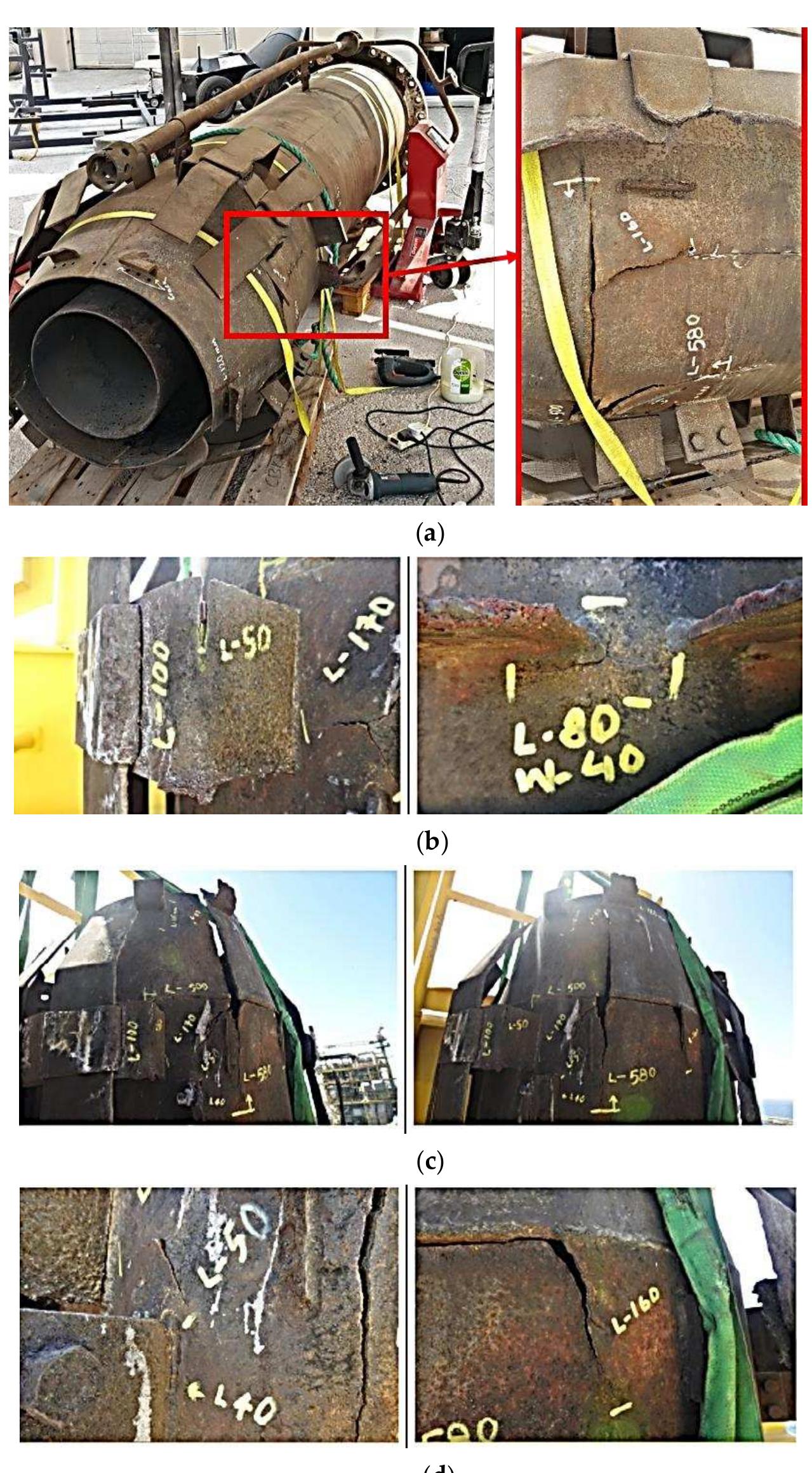 Failure regions of the different components of the flare in