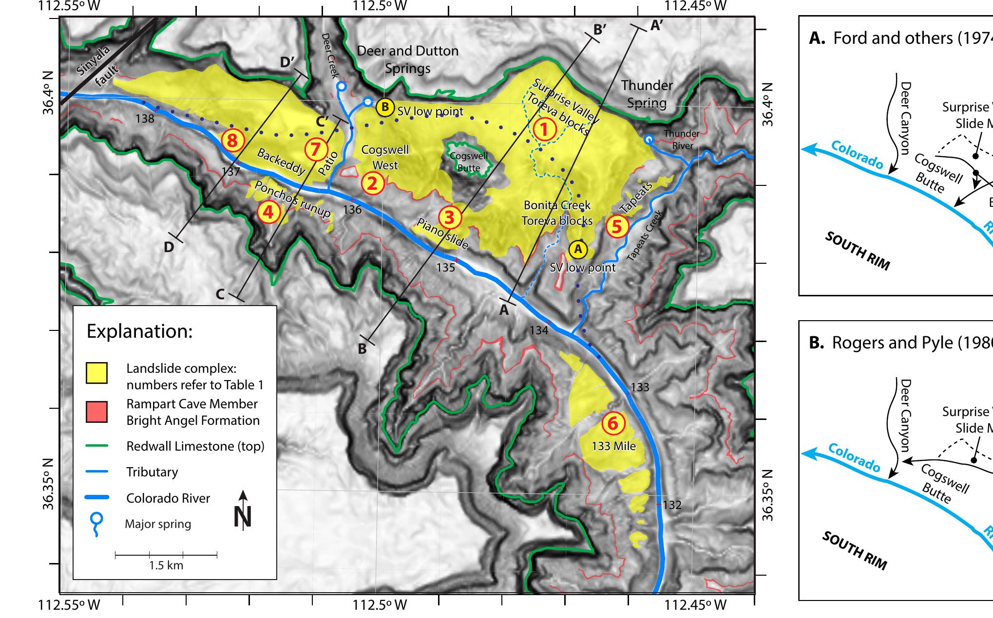 Simplified map showing extent of the surprise valley