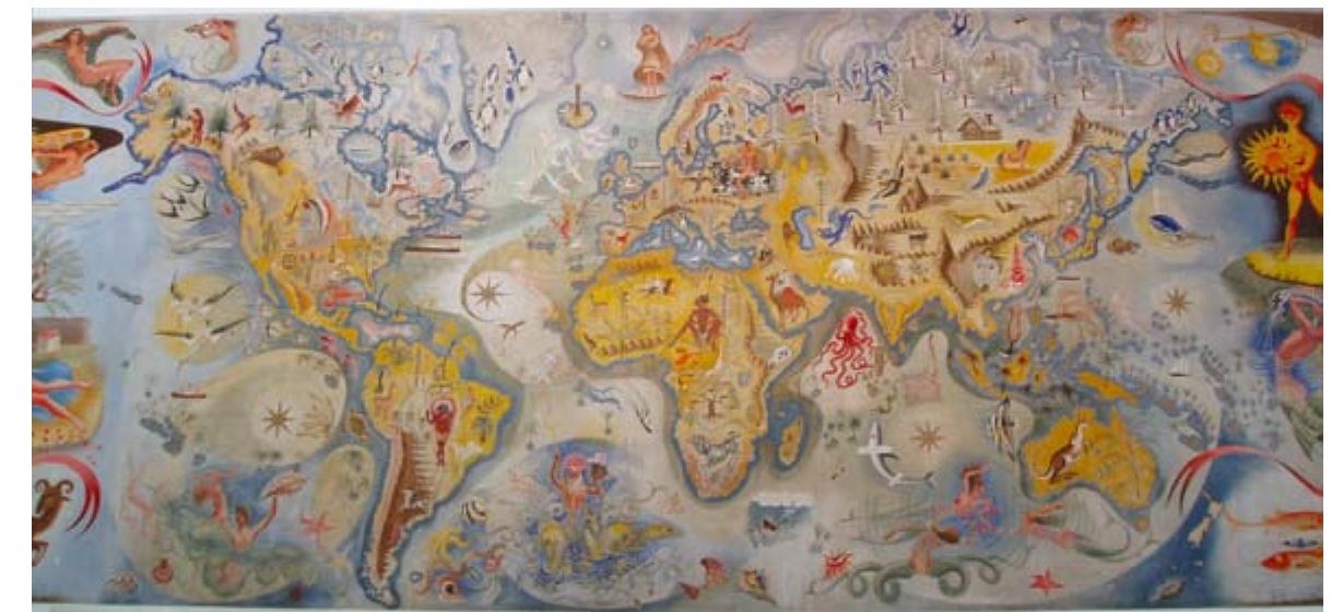 panel “mapa-mundi [great planisphere]” at the building of