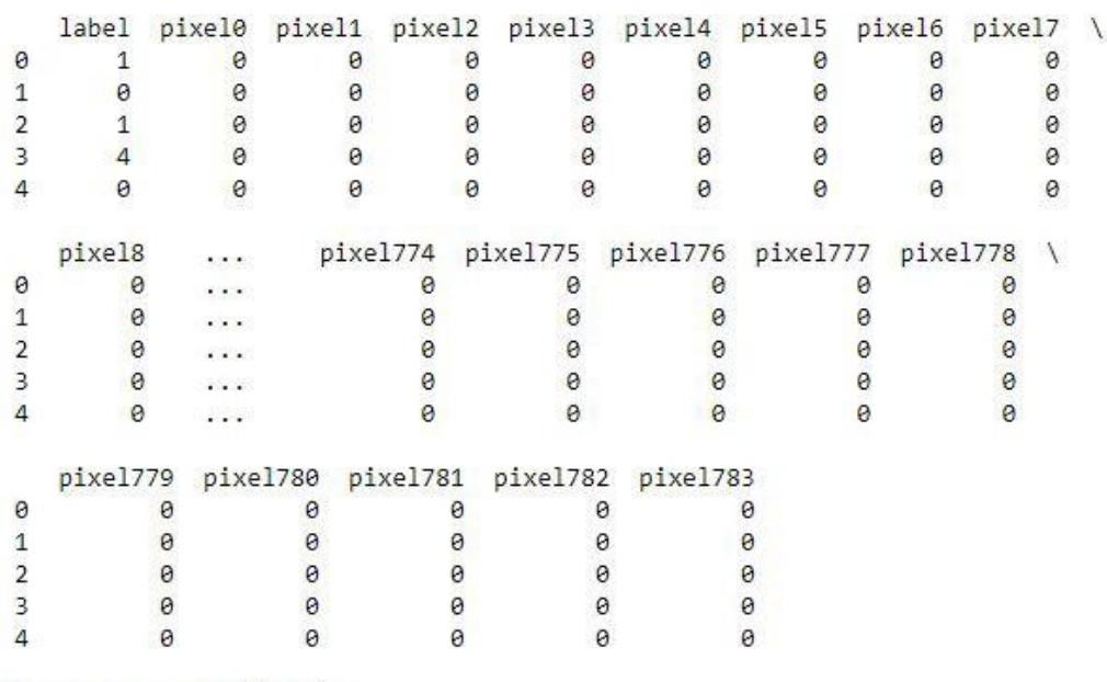Data visualization on the dataset: the mnist dataset