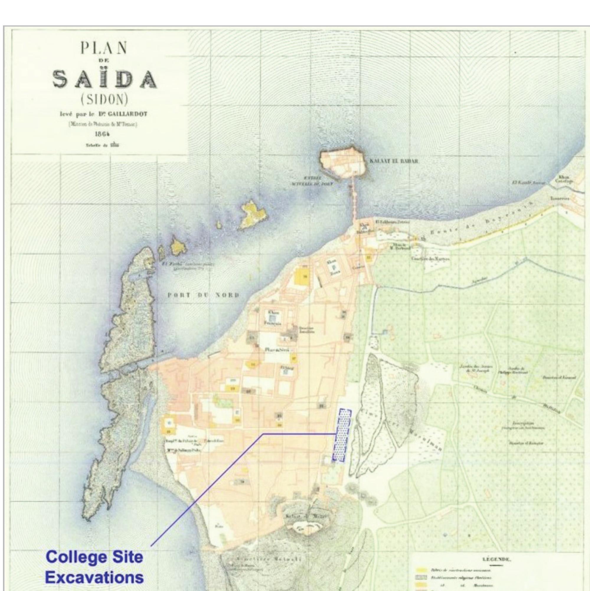 - map of sidon showing the location of the college site (c.