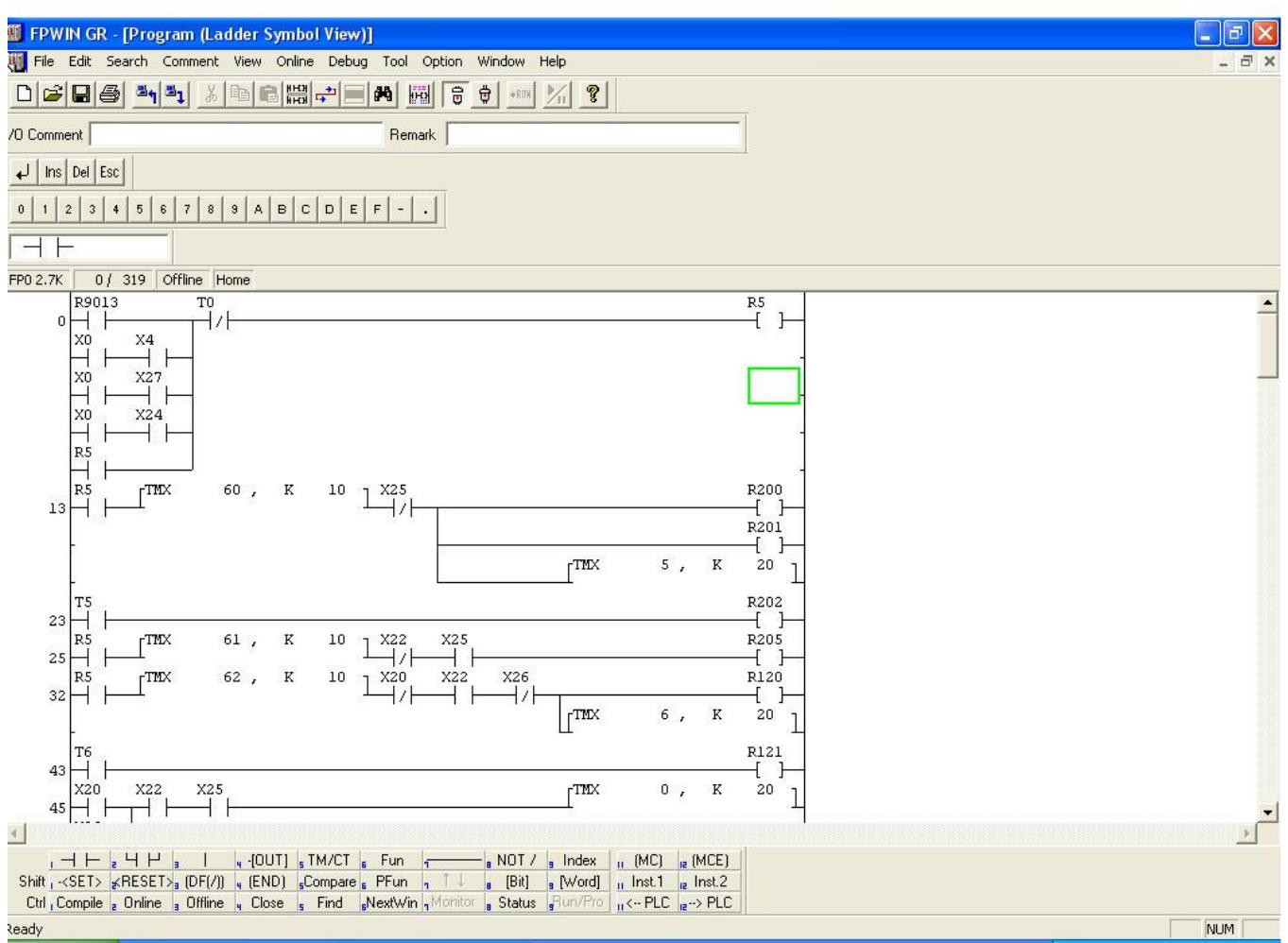 Programming environment and ladder diagram of fp win gr