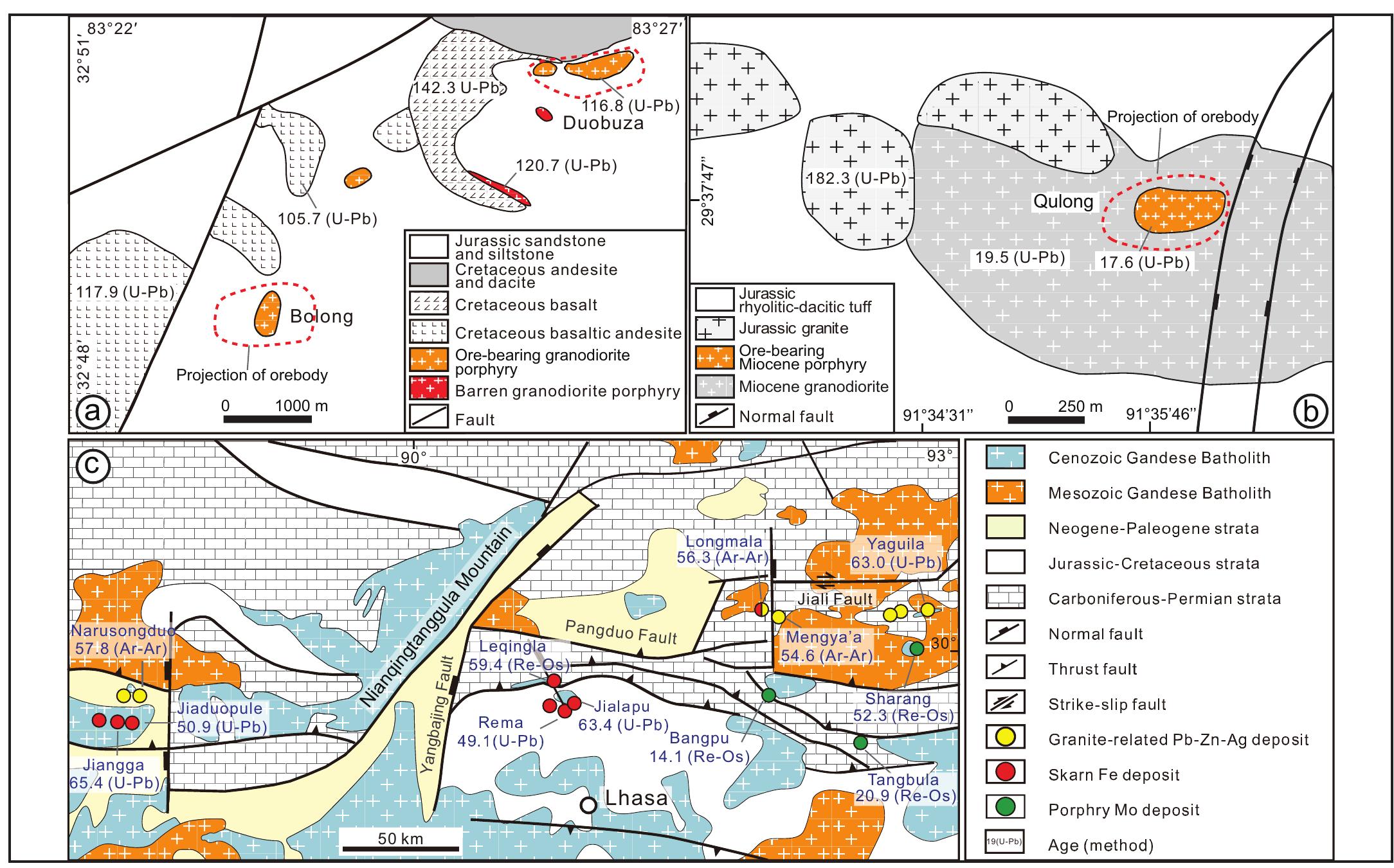 Fic. 5. simplified geologic map for porphyry cu deposits (a,