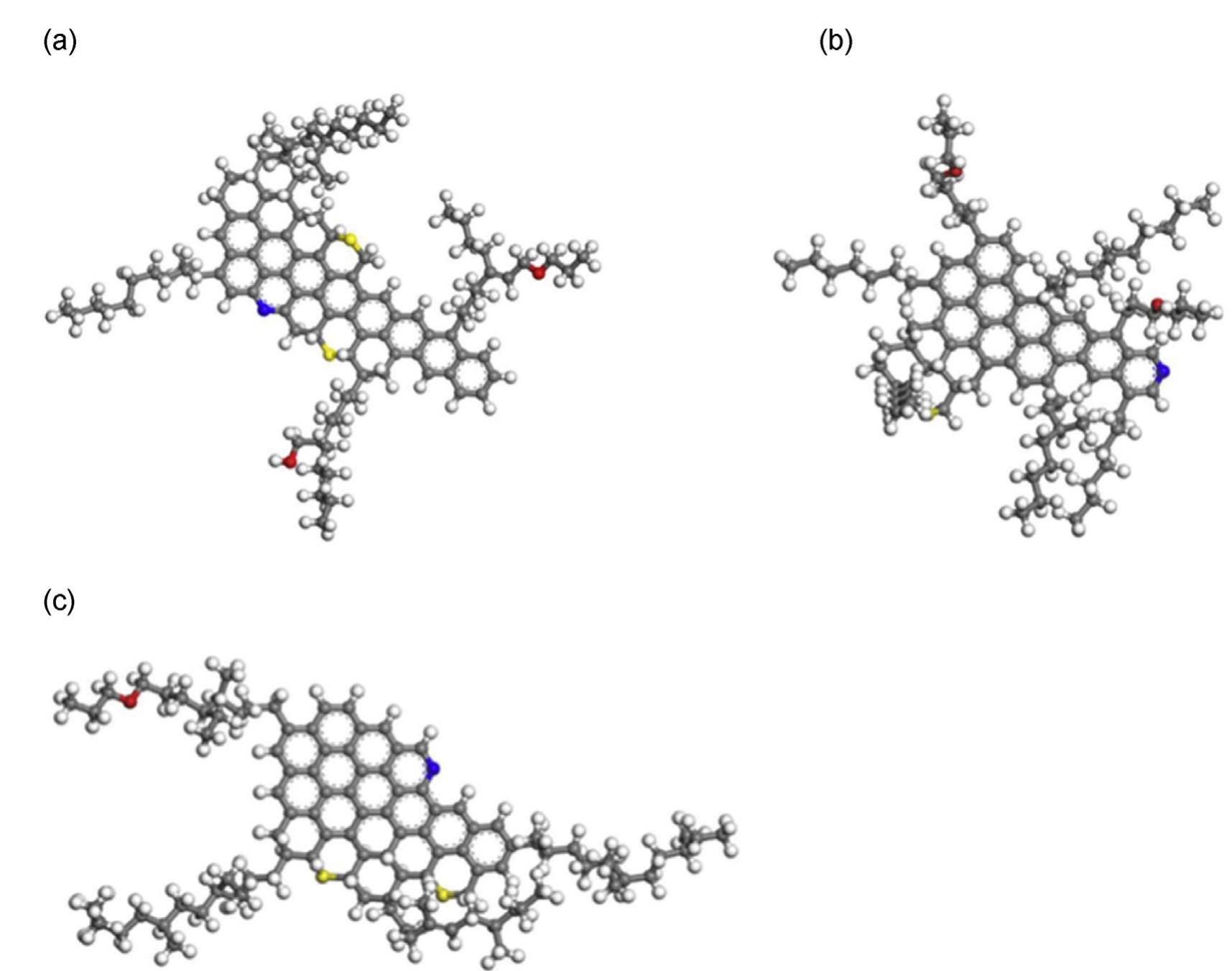 average molecular model of asphalt. (a) represent pen 50.