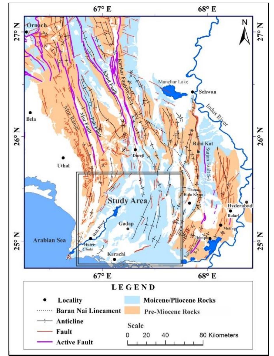 Geological map of karachi arc showing the location of study