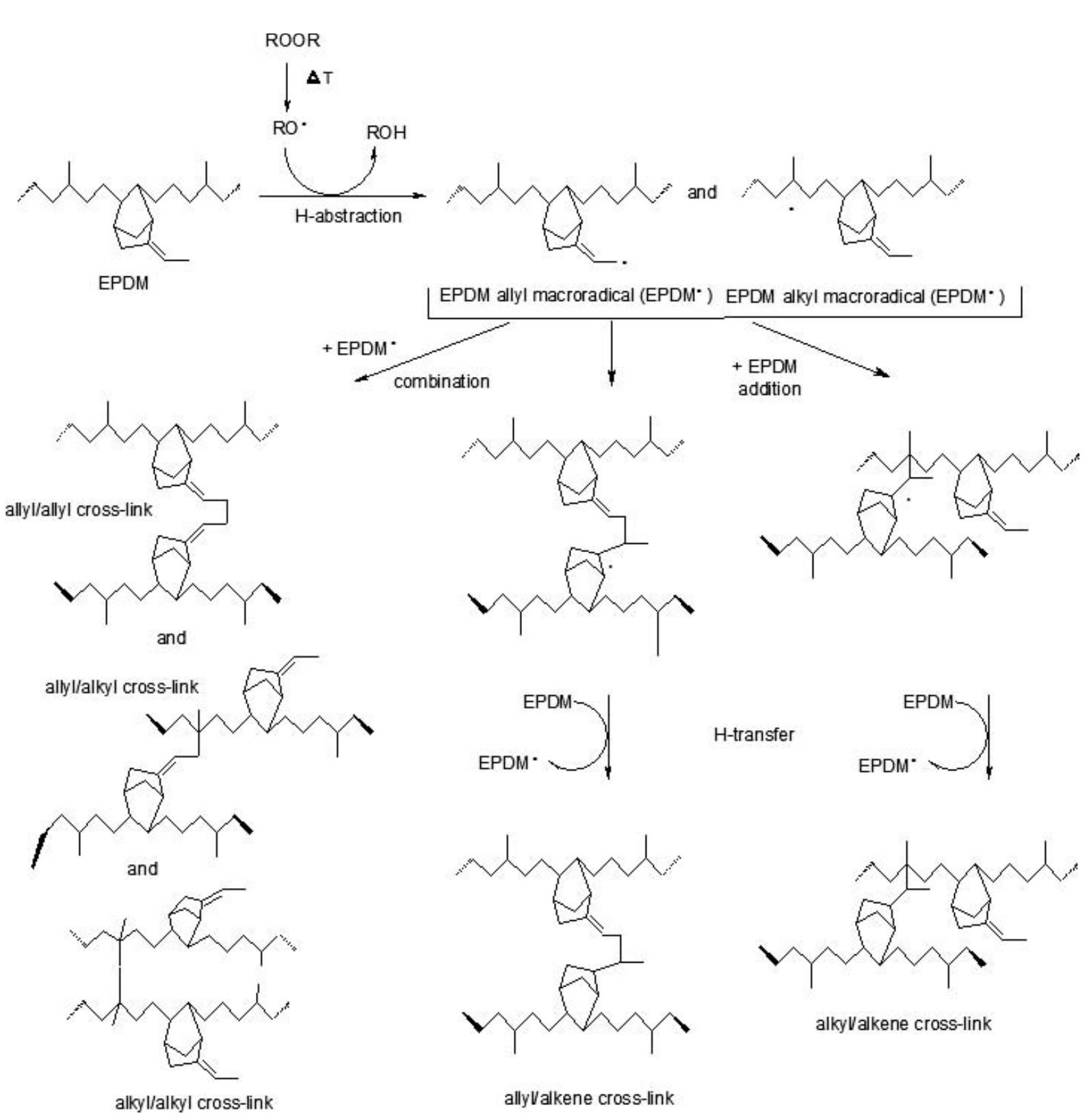 ‘heme 8. — peroxide cross-linking of epdm with enb as third