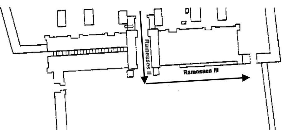 Location of the scenes from ramesses ii and ramesses iii on