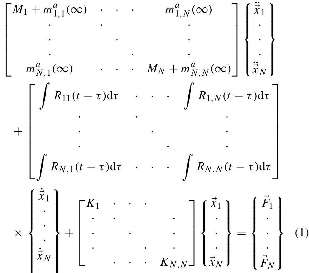 To calculate the responses of n floating bodies, the