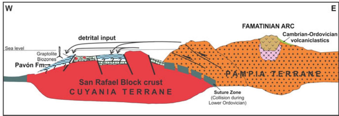 Interpretative schematic cross section showing that the