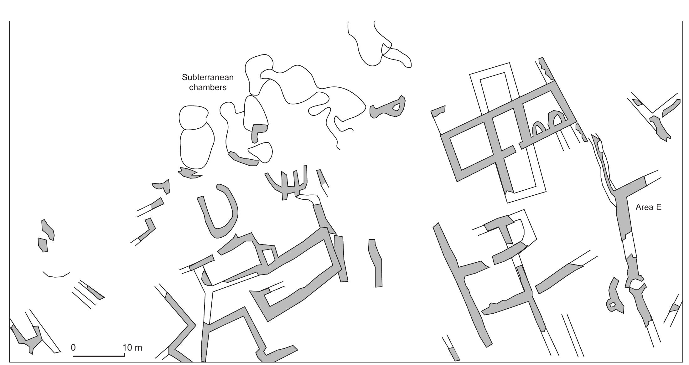 subterranean chambers and surface architecture from