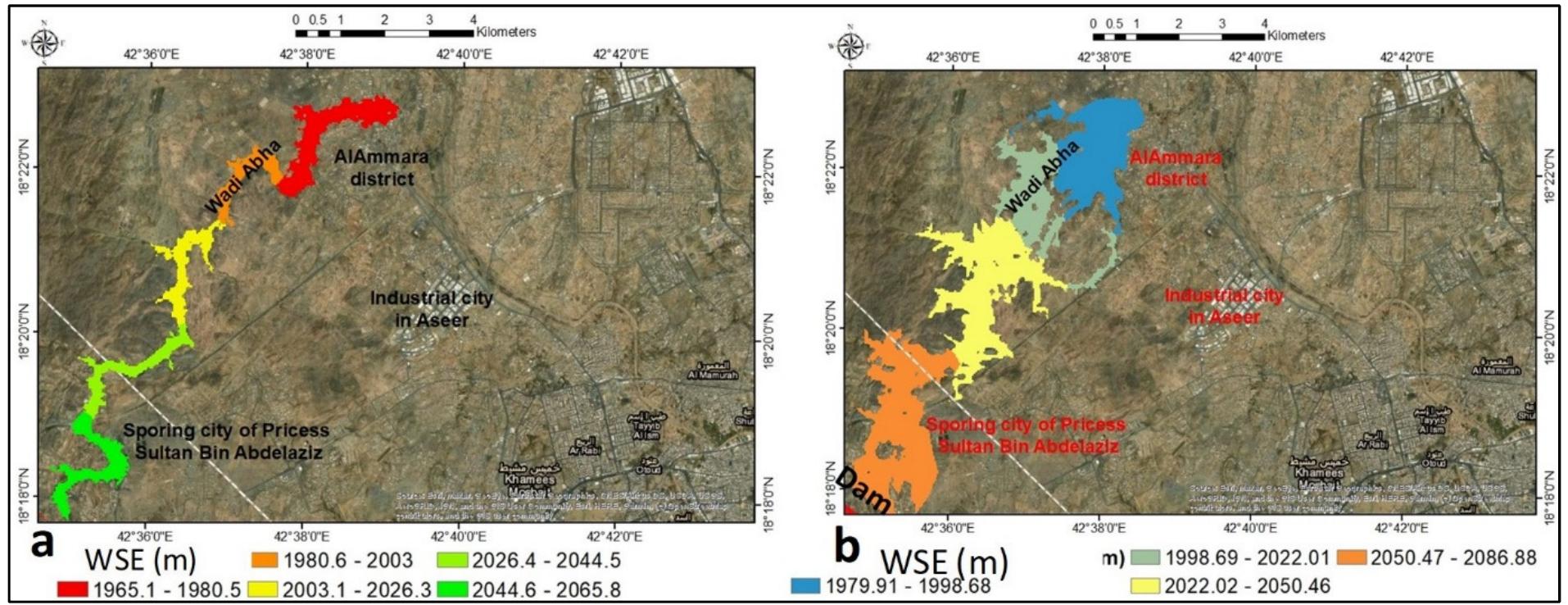 Gentle slope and wider zones (wadi abha peripheries).