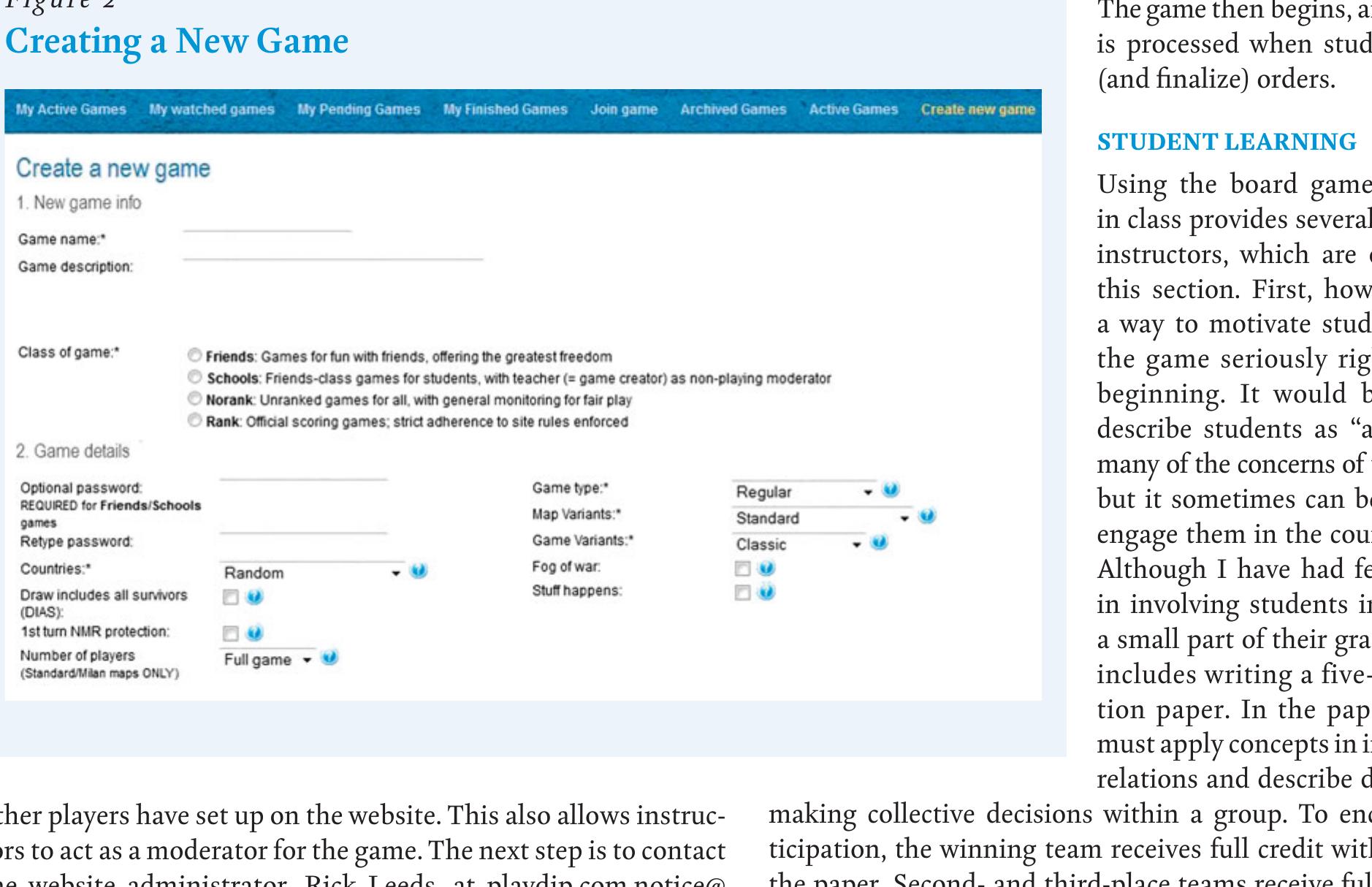 The teacher: using a classic board game in “introduction to