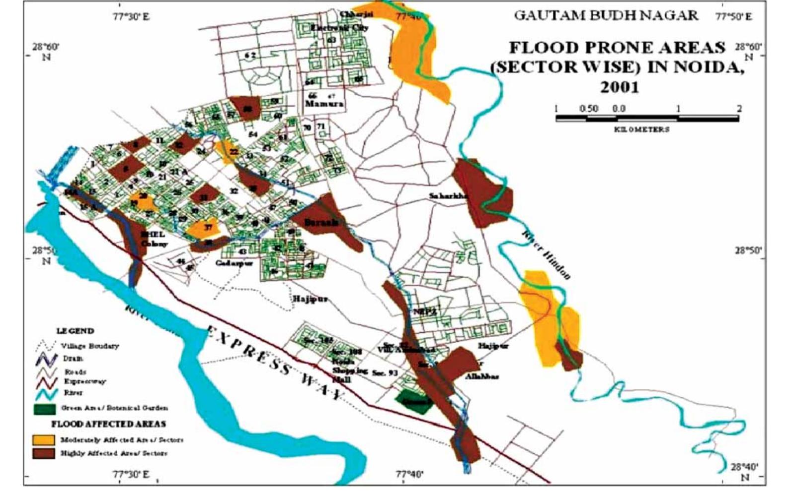 A. flood prone mapping based on scenario modeling for the