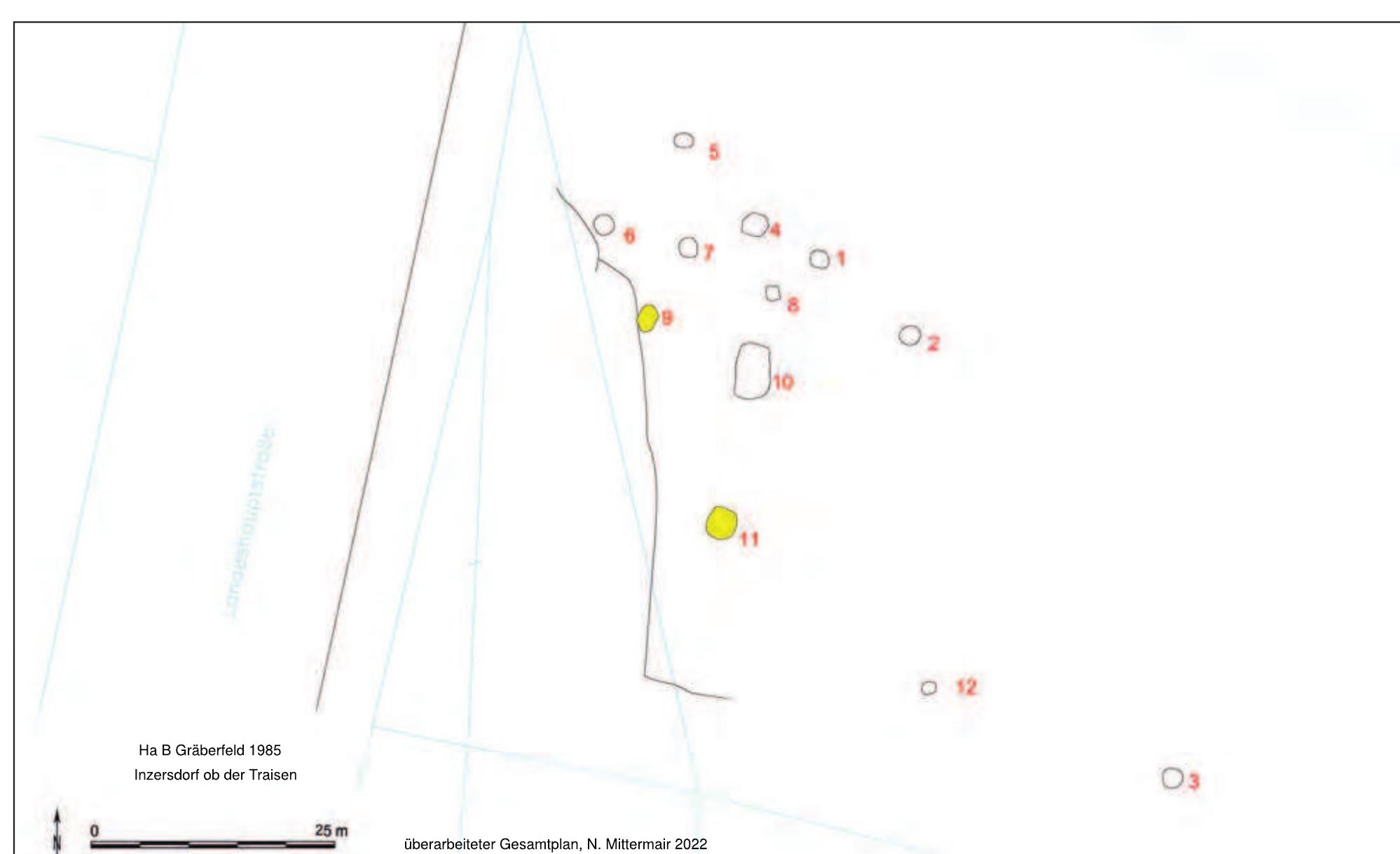 Plan 2. excavation plan of the cemetery at inzersdorf ob der