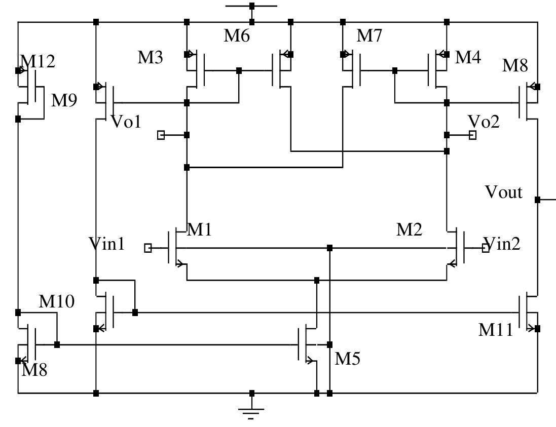 (a). circuit schematic of comparator with internal