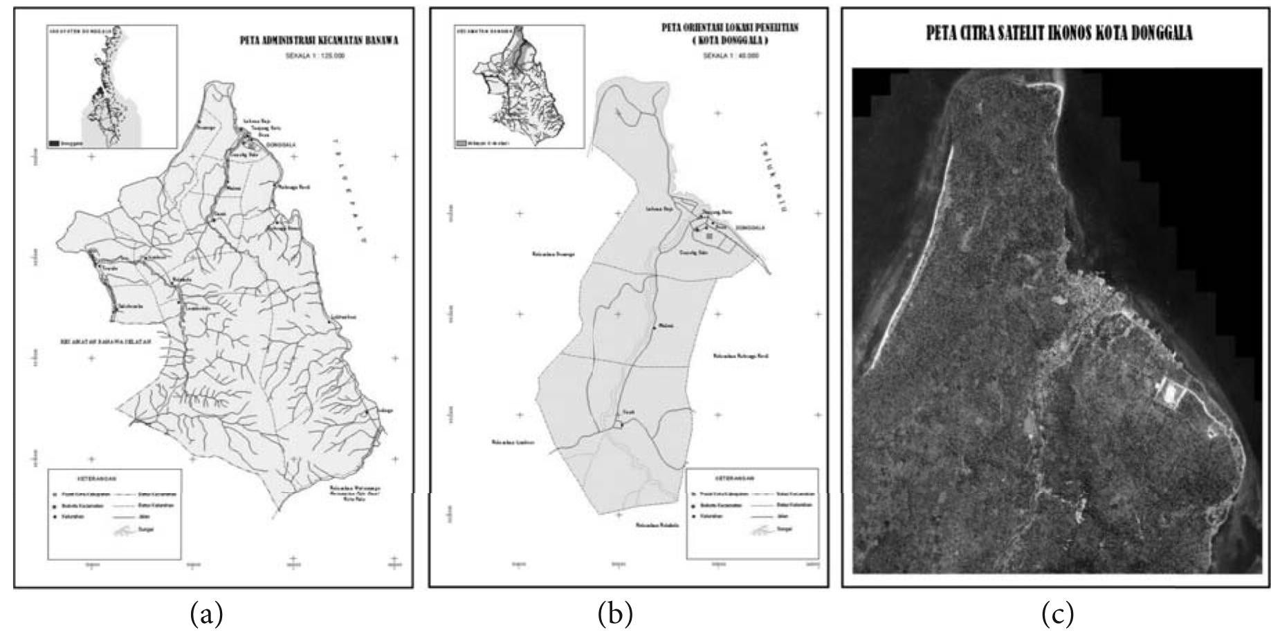 Map of the delineation study area: (a) map of the district