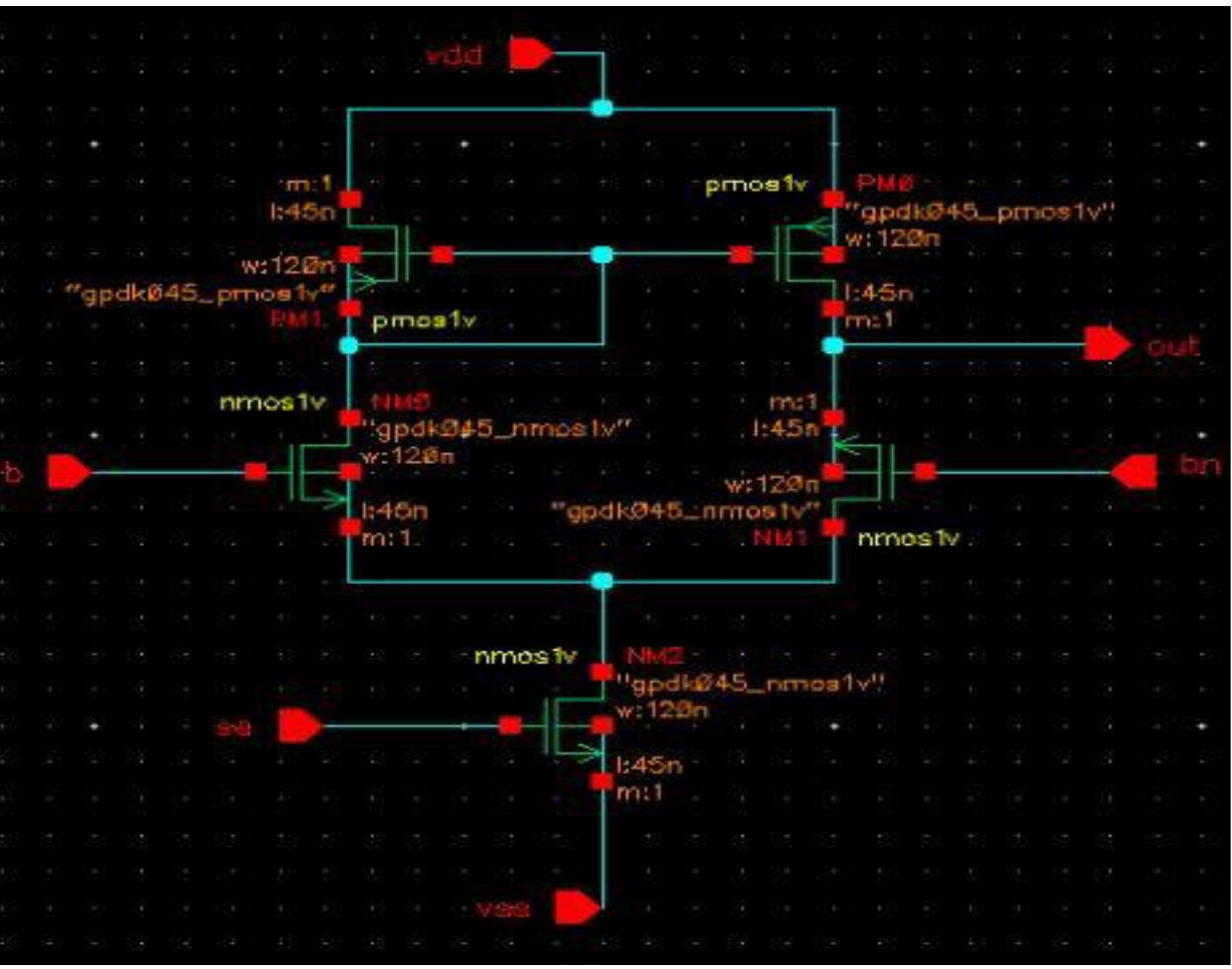 Schematic of sense amplifier the sense amplifiers have to