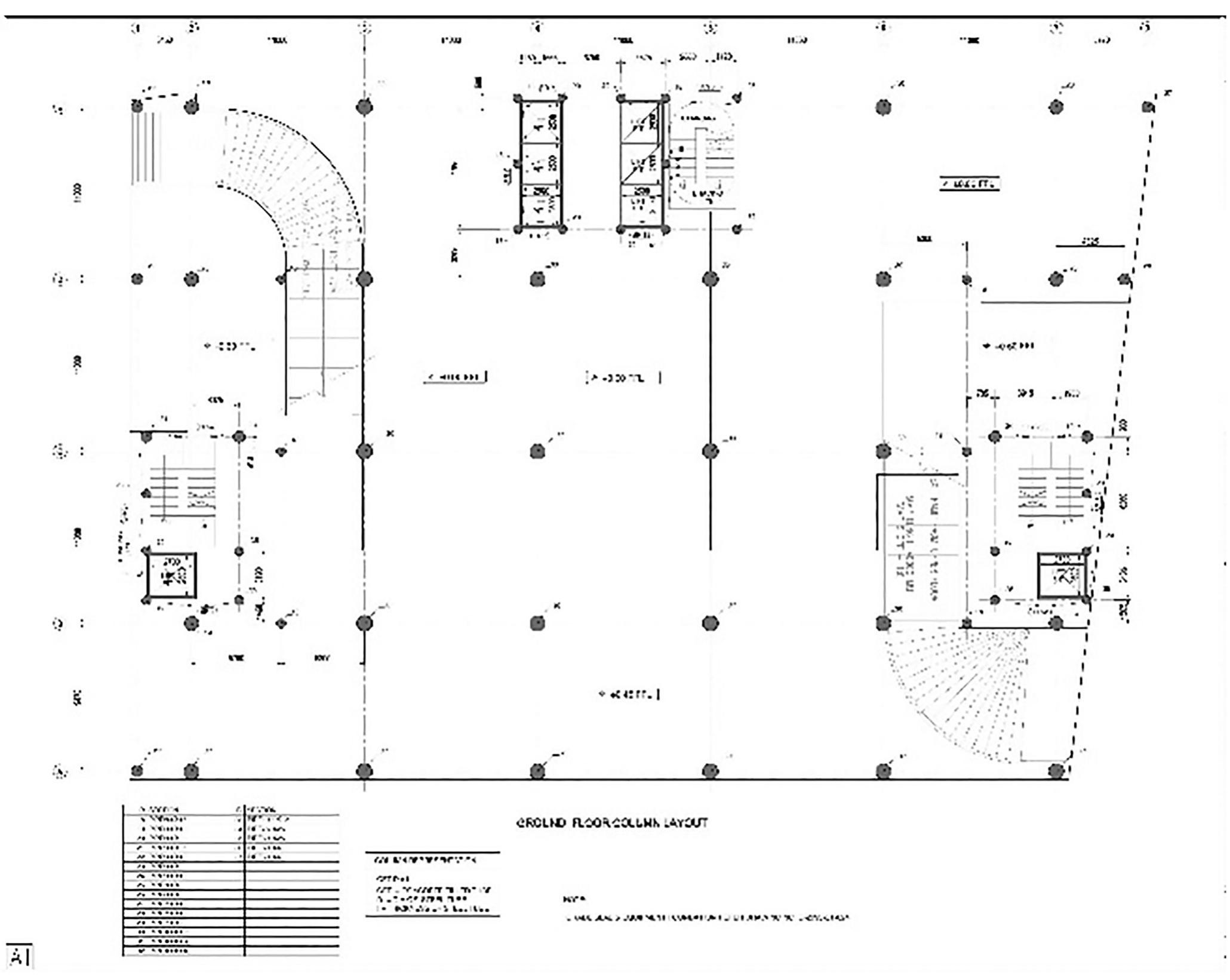 Ground floor column layout. m. uma ravi teja, k. snyam