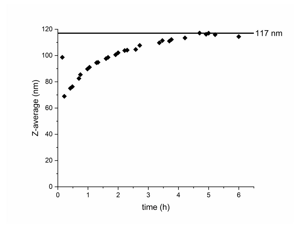 10: induction period of particle growth, example of