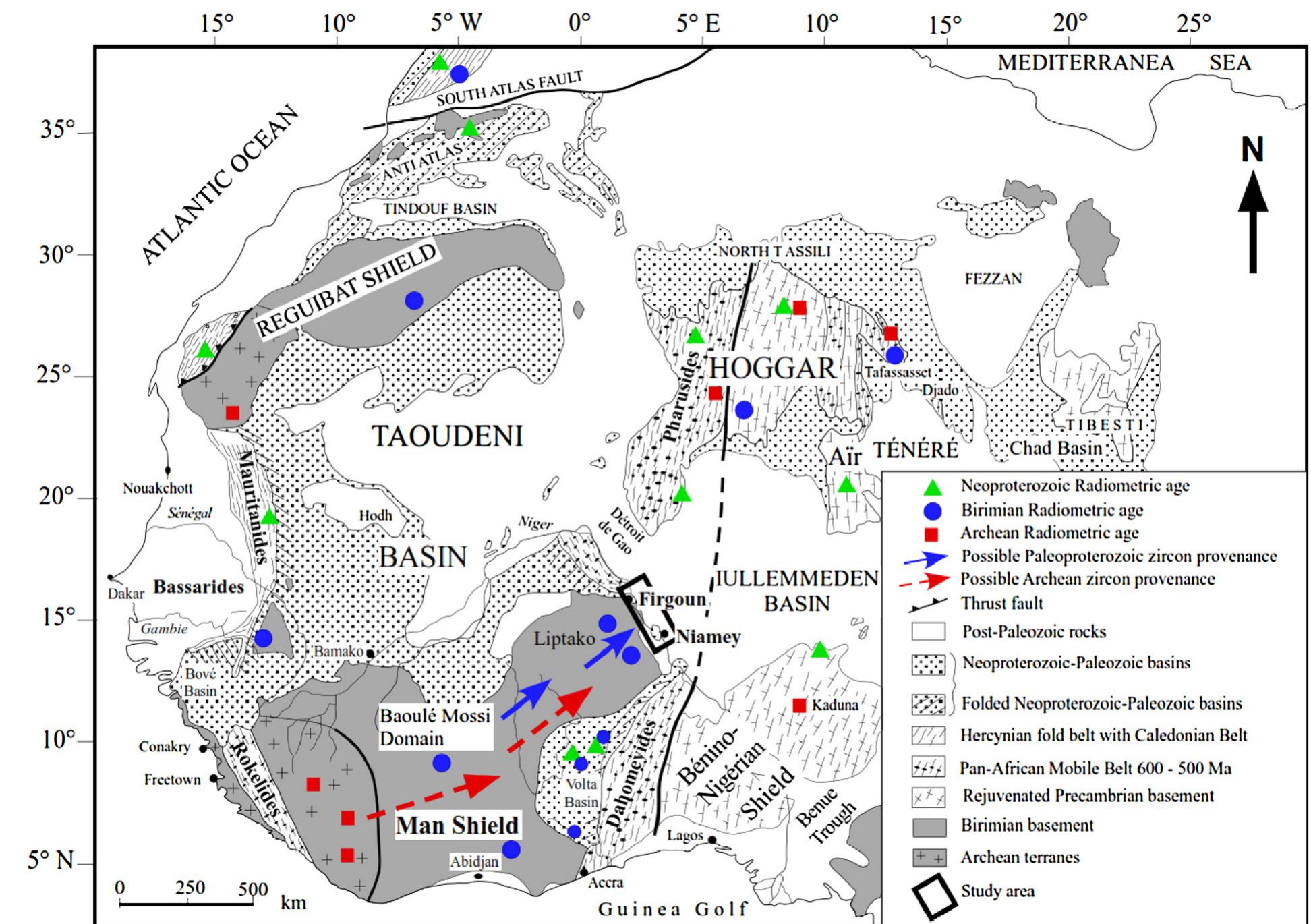 Sketch map of west africa (modified from trompette, 1973).