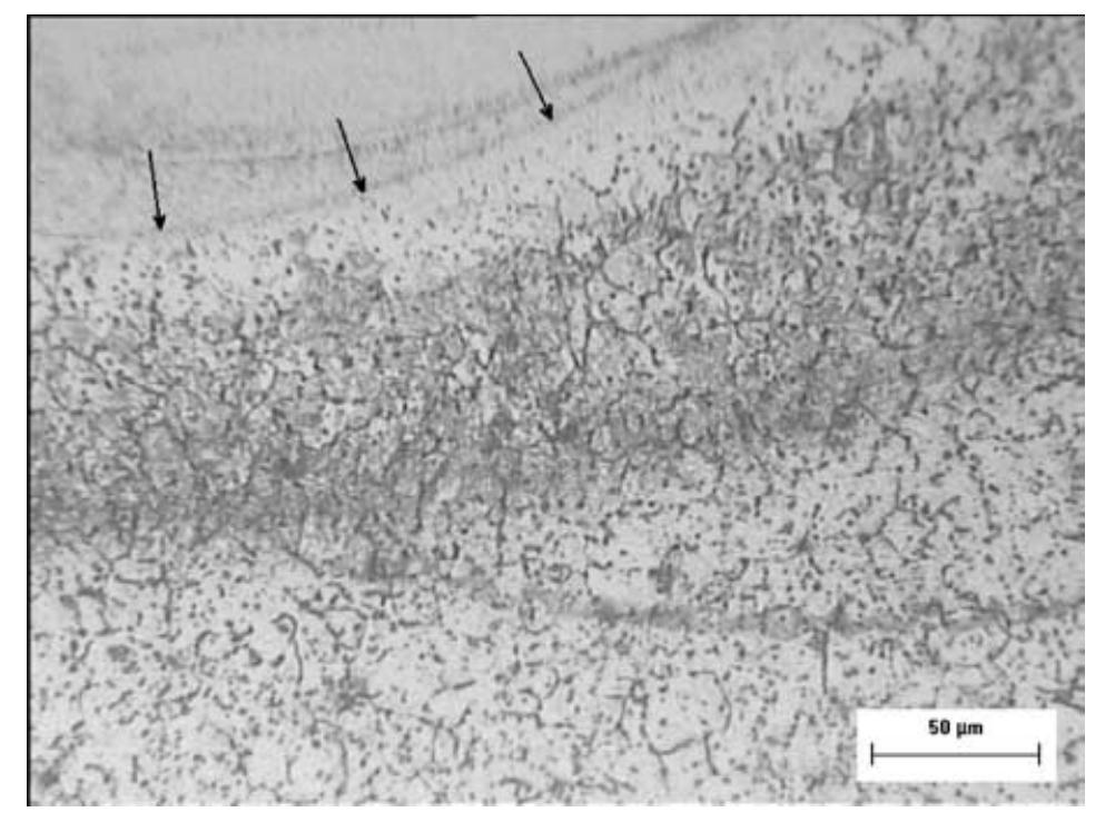 Microstructure of single-pass laser weld haz of the 1.2083