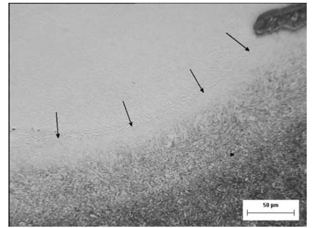 Microstructure of single-pass laser weld haz of the 1.2343