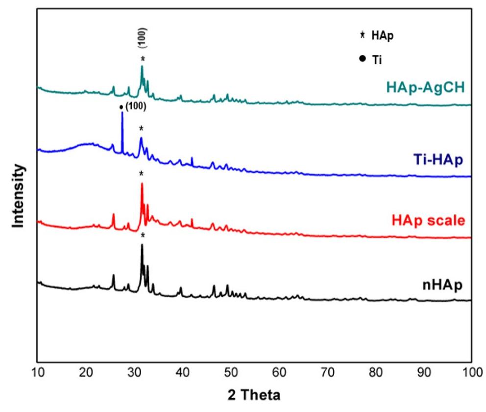 X Ray Diffraction Pattern Of Nhap Hap Scale Ti Hap Hap