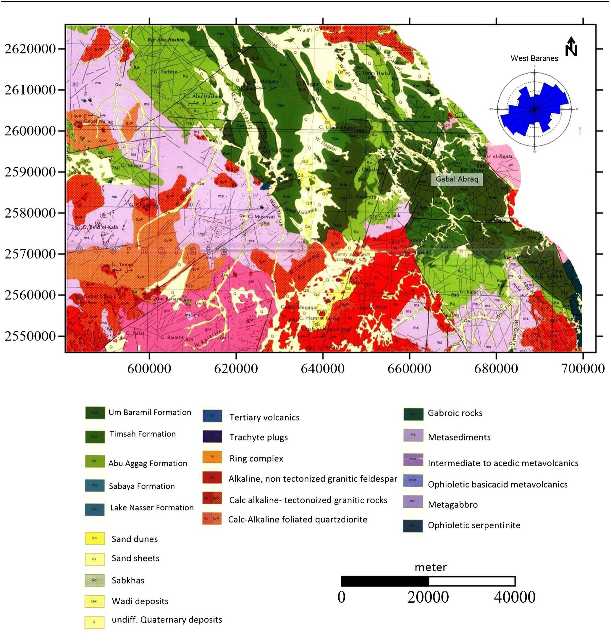 Detailed geologic map of the study area (modified after