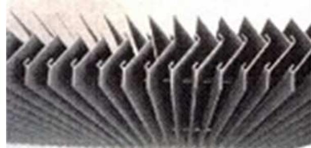 Plan view of a typical vane separator bank vane separators