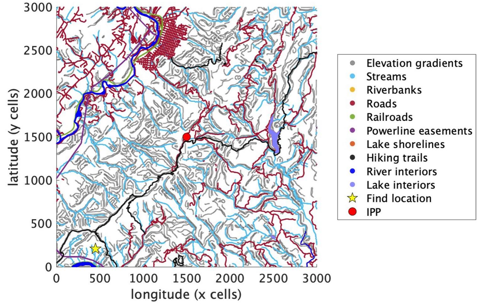 Example map of lp location with salient features. an example