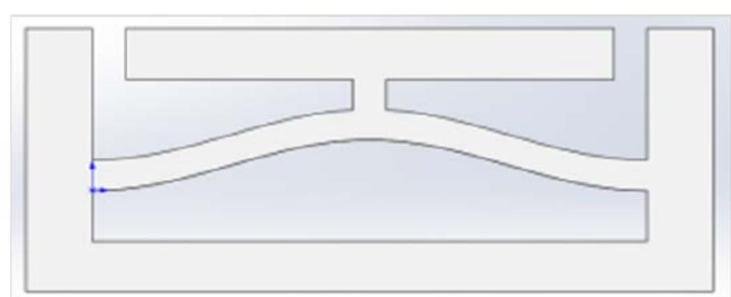 Solid model rendering of curved beam unit cell. table 2.